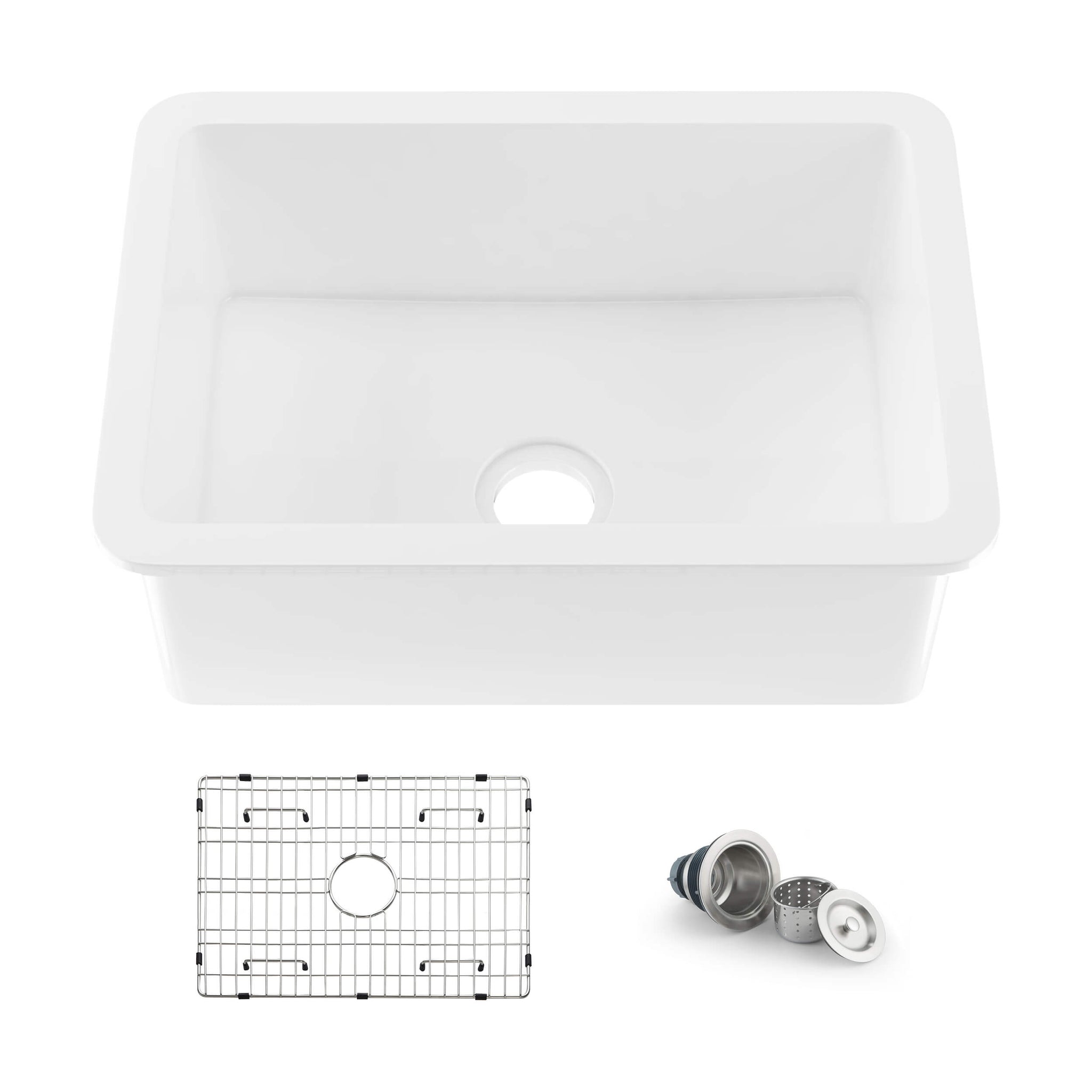 Nova 27" Fireclay Single Bowl Kitchen Drop-In/Undermount Sink - C2-27S