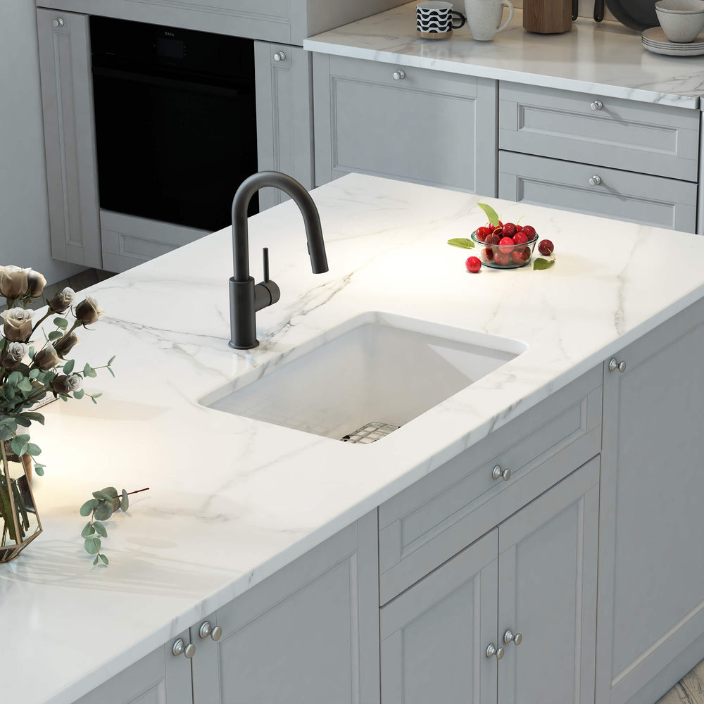 Nova 27" Fireclay Single Bowl Kitchen Drop-In/Undermount Sink - C2-27S