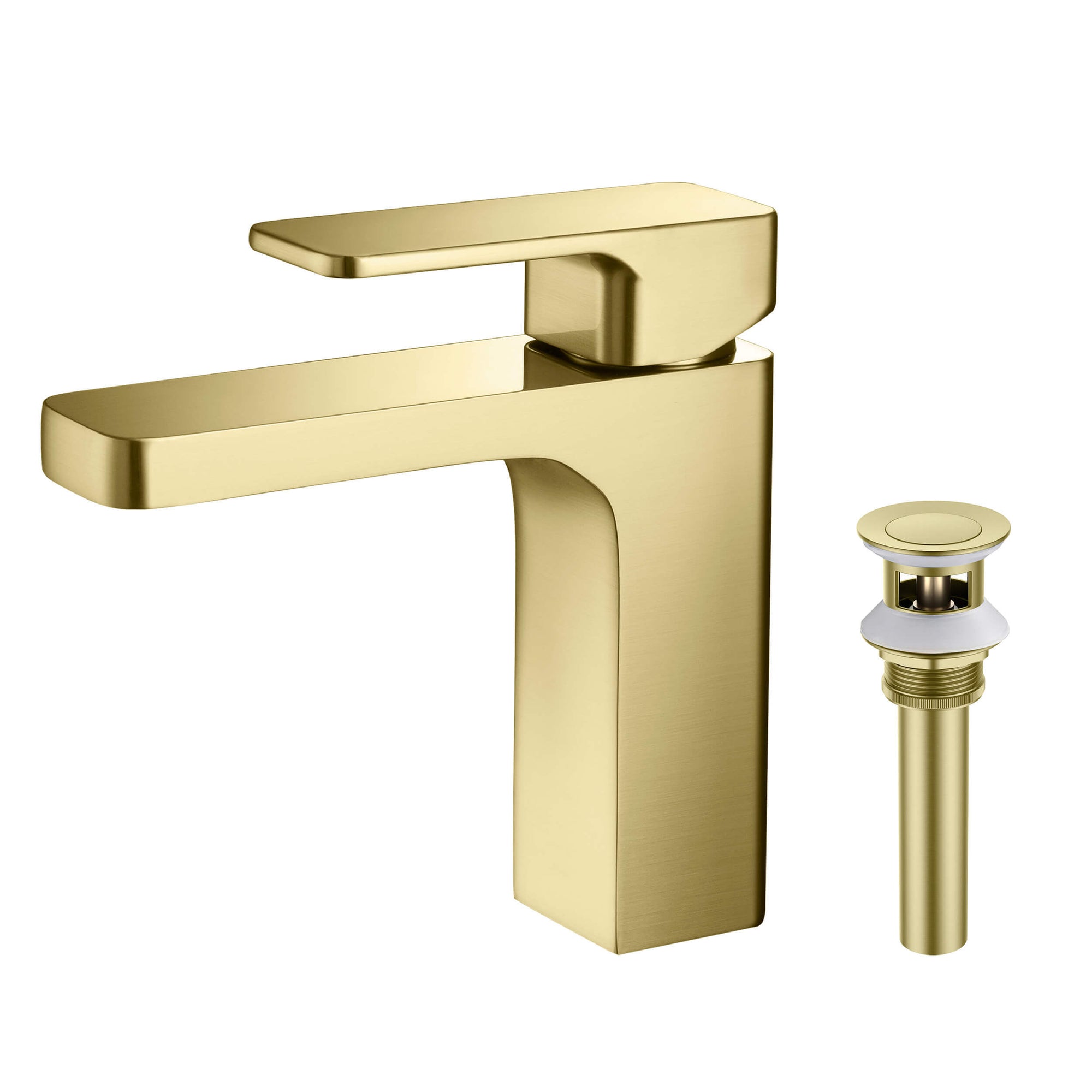 Fusion Single Handle Bathroom Vanity Sink Faucet with Pop Up Drain - C