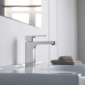Fusion Single Handle Bathroom Vanity Sink Faucet with Pop Up Drain - C