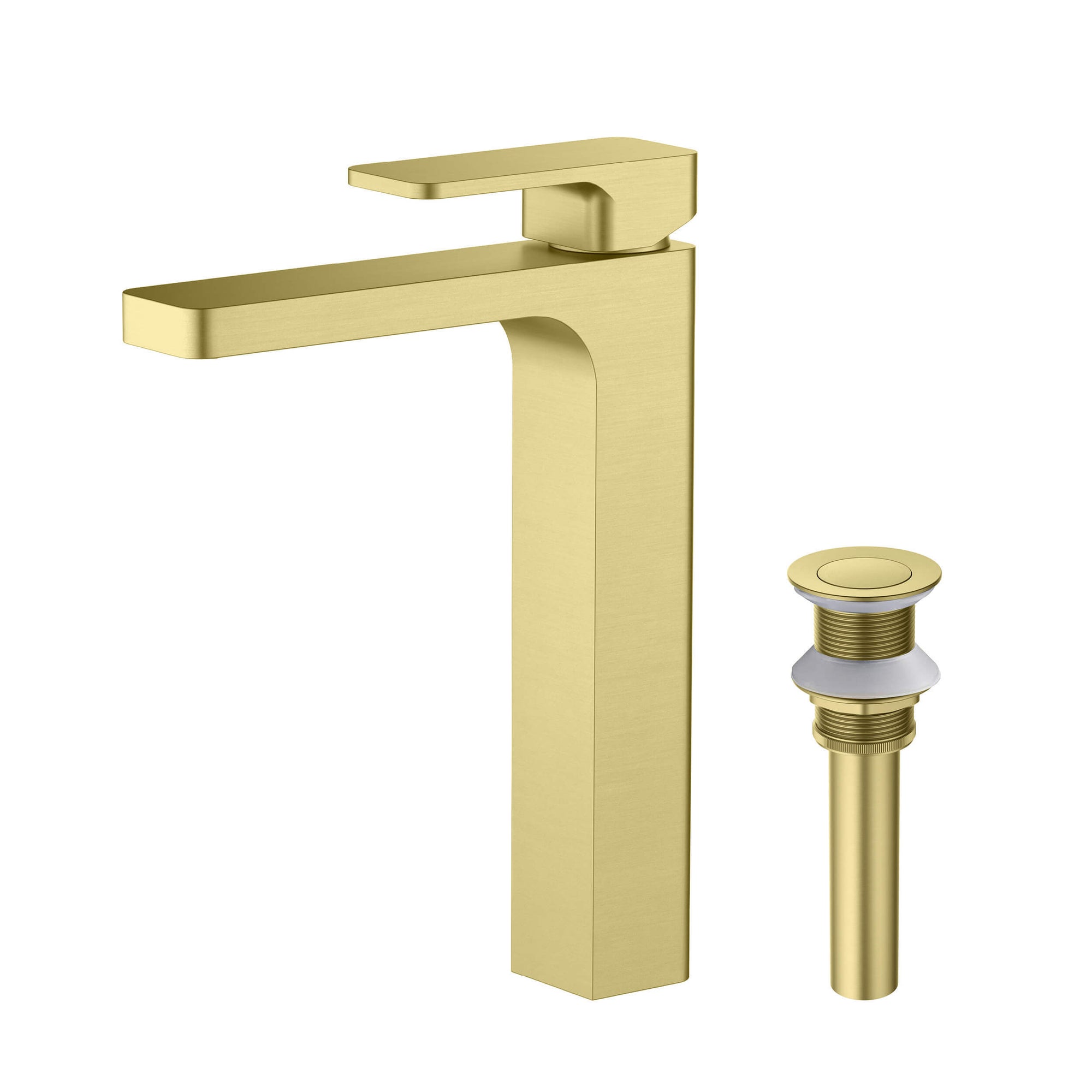 Fusion Single Handle Bathroom Vessel Sink Faucet with Pop Up Drain - C