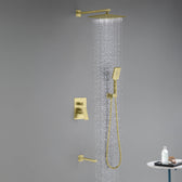 Quadra Pressure Balanced 3-Function Wall Mount Shower System with Roug