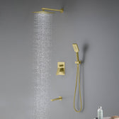 Quadra Pressure Balanced 3-Function Wall Mount Shower System with Roug